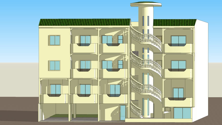 Palazzina di periferia in stile eclettico anni '80 | 3D Warehouse