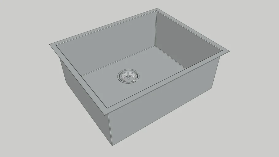 Cuba Inox Quadrada Pia Gourmet Com Valvula 50x40x20cm | 3D Warehouse