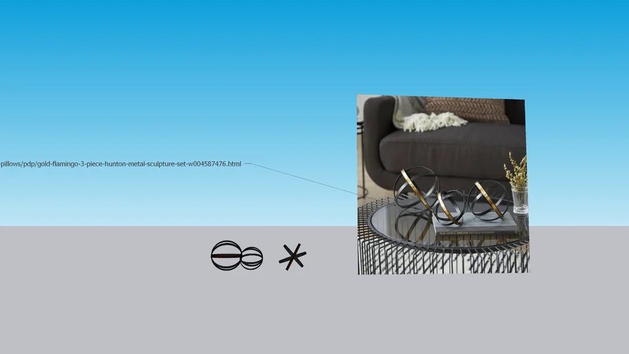 WAYFAIR - 3 Piece Hunton Metal Sculpture Set | 3D Warehouse