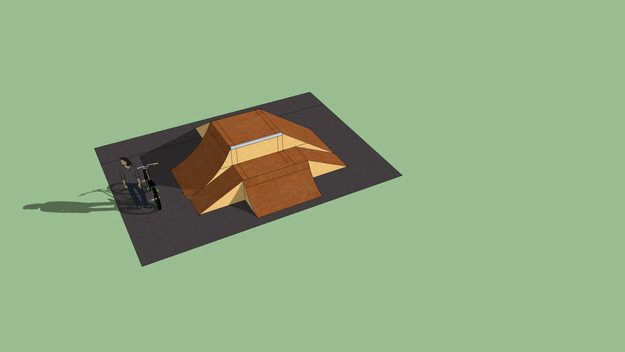 BMX 4ft fun box with 2.2 ft manual pad on side | 3D Warehouse