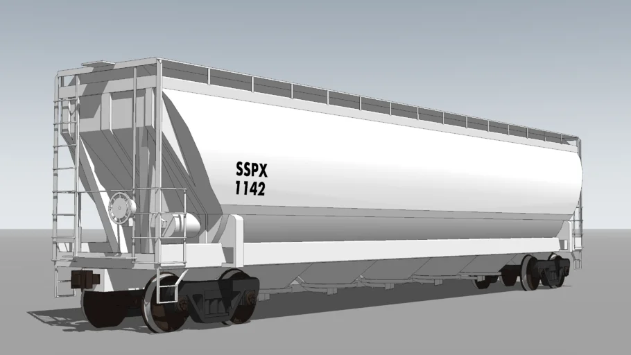 Greenbrier 5-Bay Pressure Differential Covered Hopper | 3D Warehouse