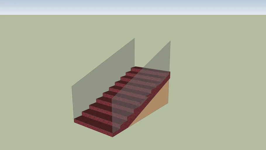 Stairs with glass railing | 3D Warehouse