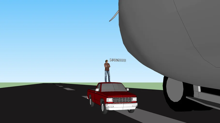GUY GET SMASHED IN THE FACE BY A PLANE TIRE | 3D Warehouse