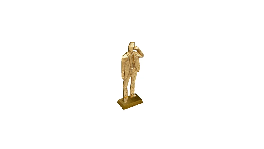 53909 Deco Figurine Standing Man Gold 62cm | 3D Warehouse
