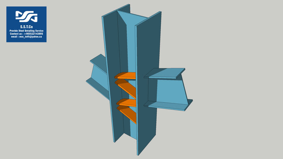 Beams to column - Welded connection | 3D Warehouse