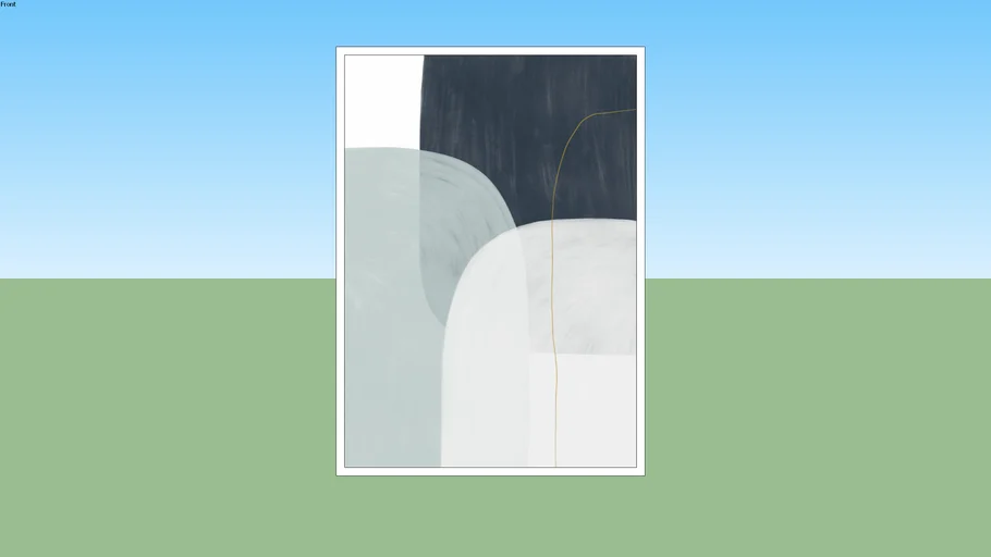 Quadro Abstrato Modern Shapes Azul-Rachel Moya | 3D Warehouse