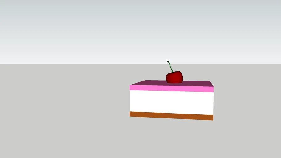 Strawberry Shortcake Square w/ cherry | 3D Warehouse