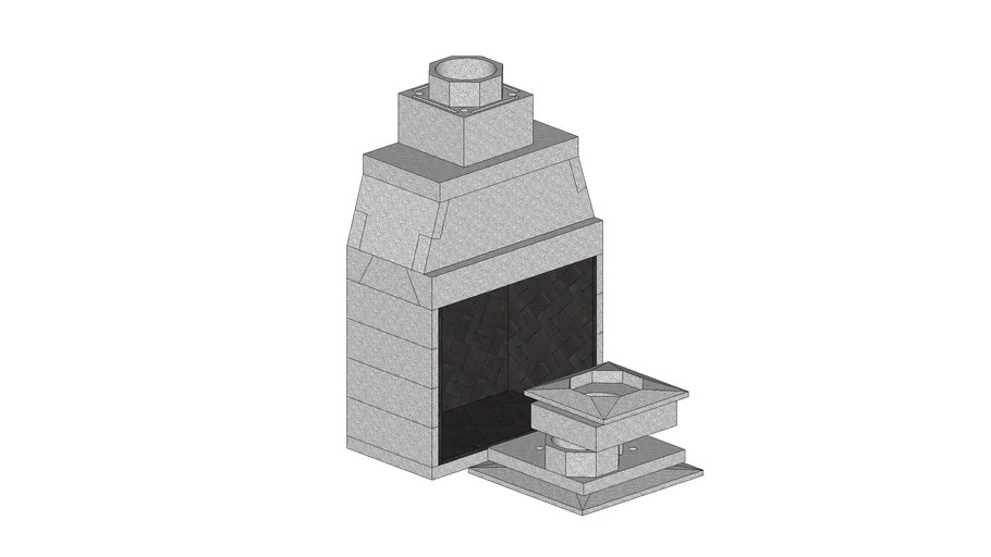 Isokern Magnum 48 prefabricated fireplace | 3D Warehouse