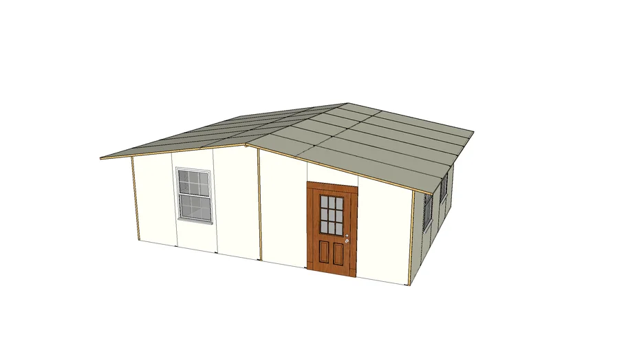 SIP Panel shelter - 480 sq ft - 40 sq m | 3D Warehouse