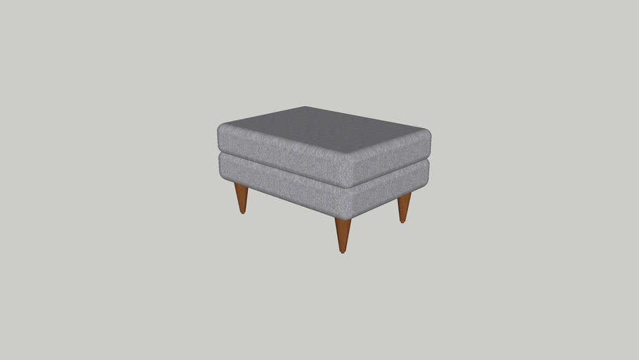 Grey Ottoman - Midcentury modern ottoman | 3D Warehouse