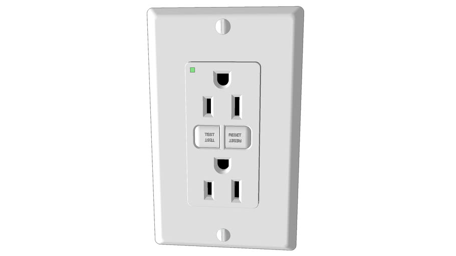 120 V 15 A Electrical Receptacle (NEMA 5-15R) GFCI | 3D Warehouse