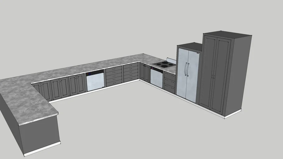 Large Kitchen Cabinets | 3D Warehouse