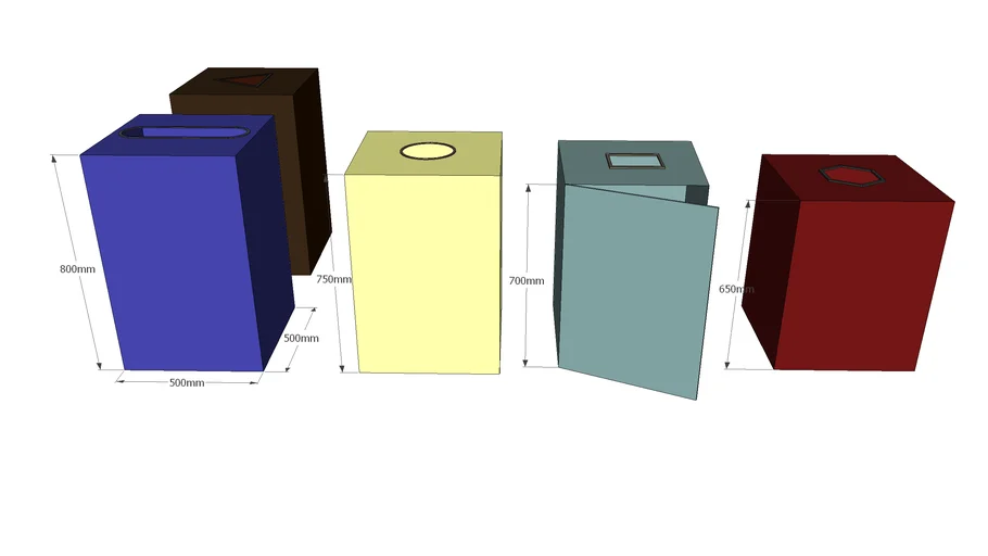 Recycling Bin Station | 3D Warehouse