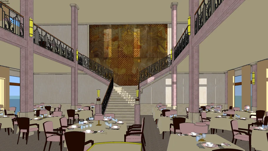RMS Queen Anne First Class 'A La Carte' Restaurant | 3D Warehouse