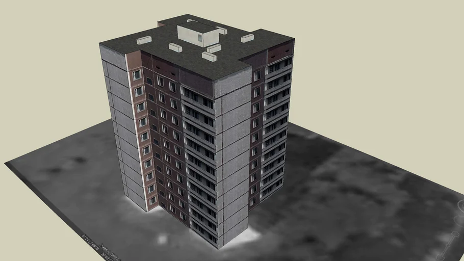 Pripyat building (01) 51°24'03.54'N 30°03'50.75'E | 3D Warehouse