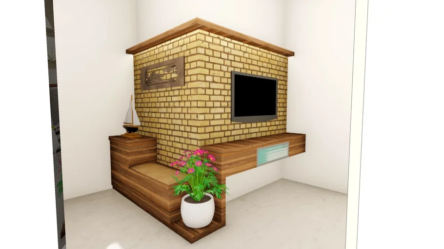 CORNER TV UNIT WITH SHOE RACK | 3D Warehouse