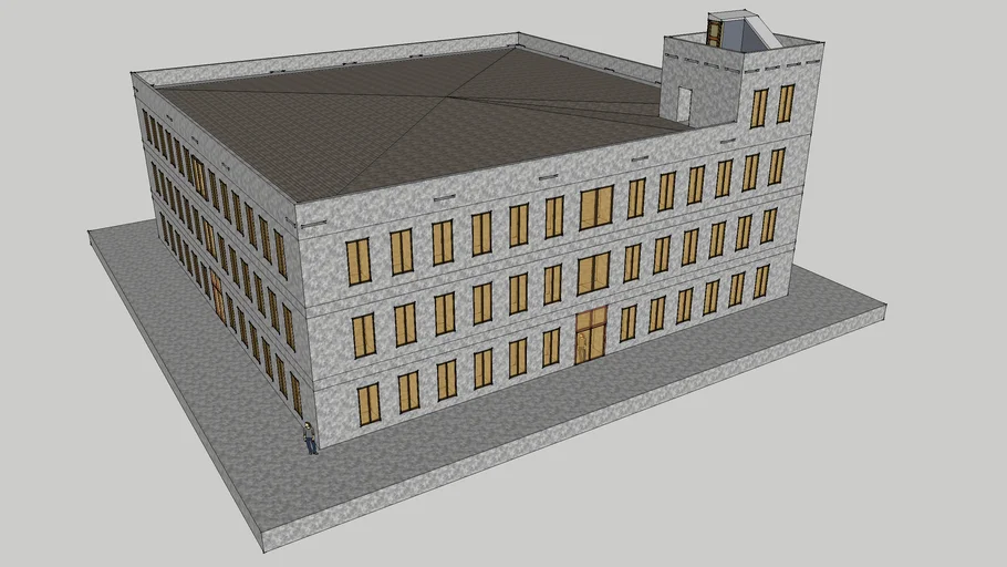 30mx30m Rogh-in Office Building | 3D Warehouse