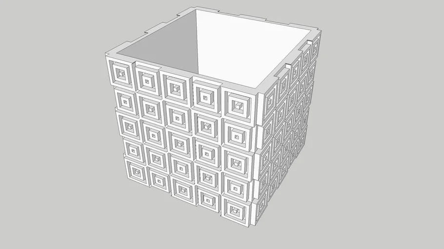 A tiny box succulent planter with box pattern - 3d print! | 3D Warehouse