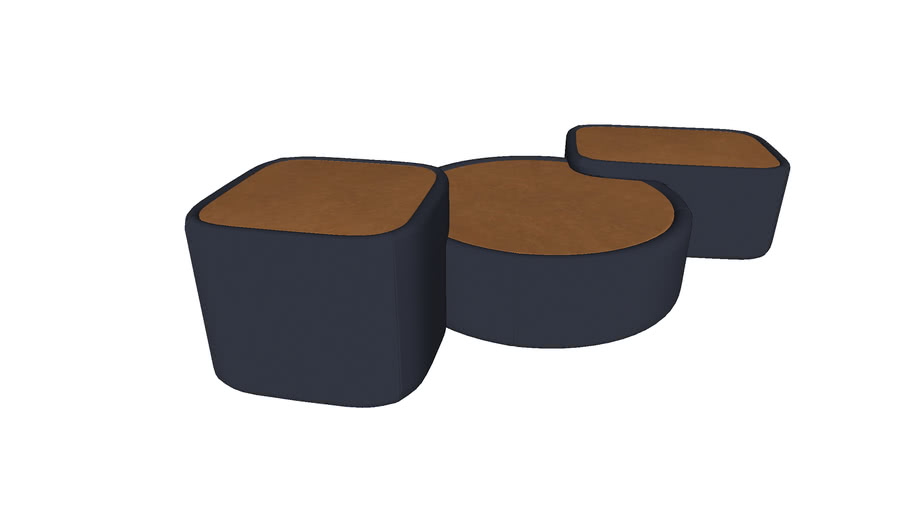 MESA DE CENTRO E PUFF BYTE MUUI | 3D Warehouse