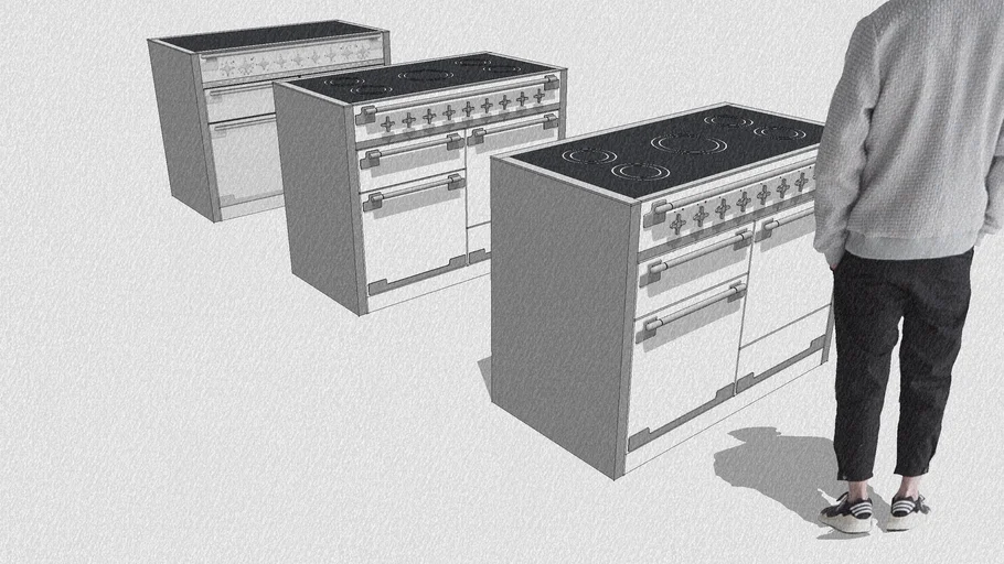 Aga Elise 48-inch induction range and oven | 3D Warehouse