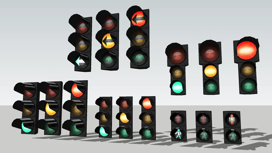 Polish LED ZIR traffic signal set | 3D Warehouse