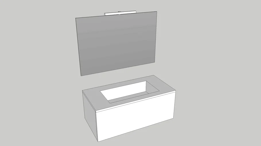 valencia 90x45x34h con specchio | 3D Warehouse