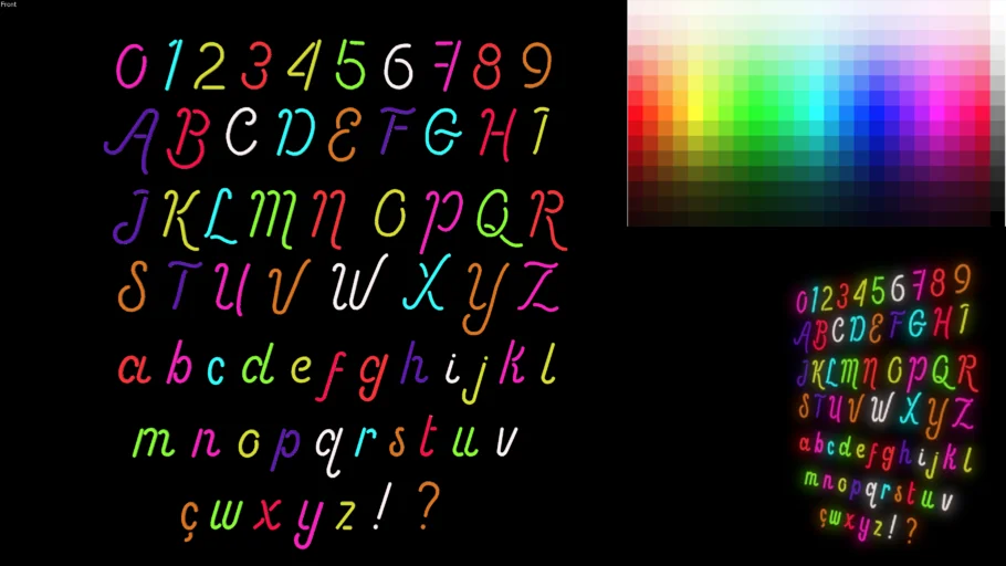 Neon Tipografh 3D with UM Mapping V-Ray emissive | 3D Warehouse