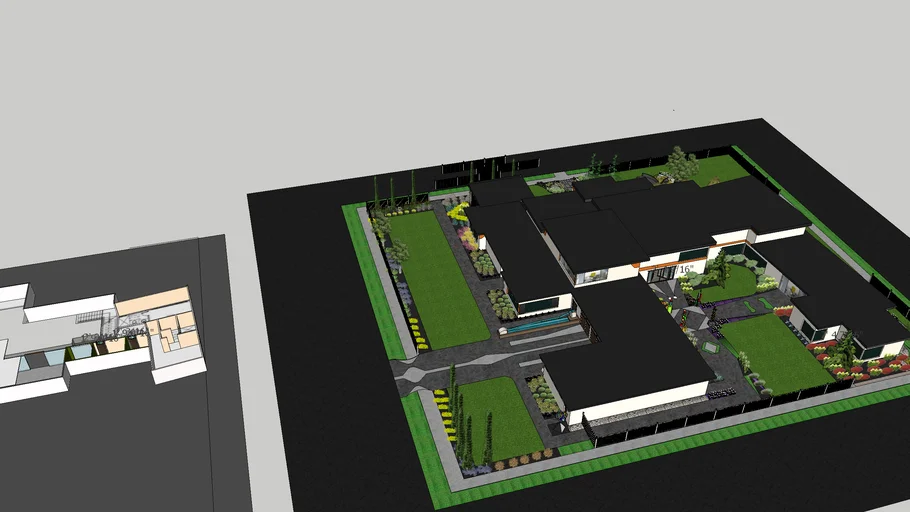 landscape design including planting material | 3D Warehouse