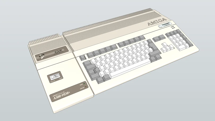 Commodore Amiga 500 plus with HD8+ External Hard Drive | 3D Warehouse