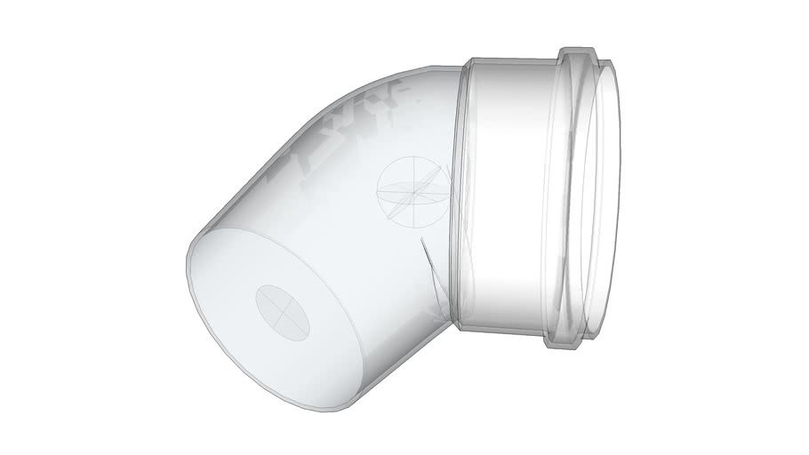 CURVA CURTA PVC 45º 100MM | 3D Warehouse