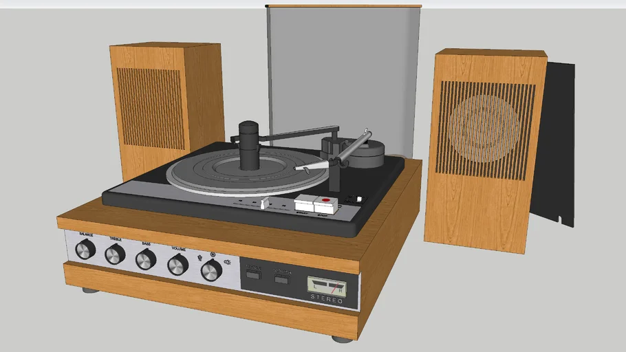 Hifi system from the 60s, Electrophone, record player, old wooden ...