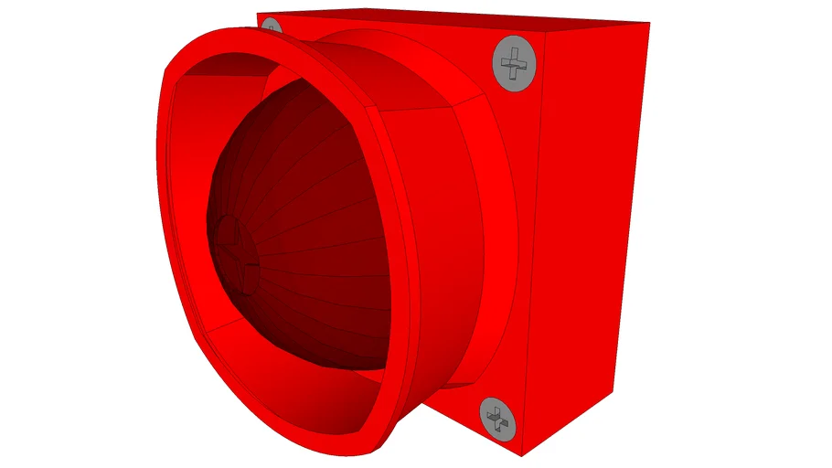 Apollo Open Area Multi Tone Outdoor Sounder Beacon Red Body | 3D Warehouse