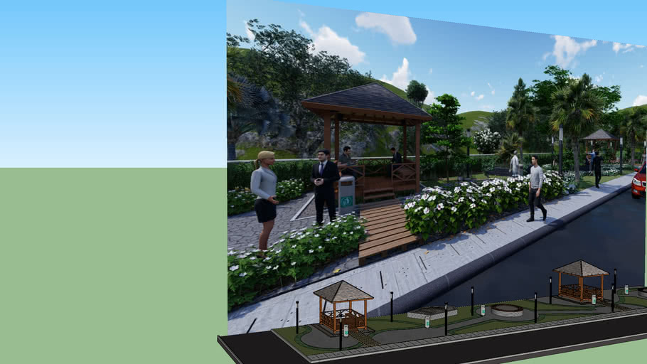 GAZEBO+PARK+TAMAN+LAYOUT | 3D Warehouse