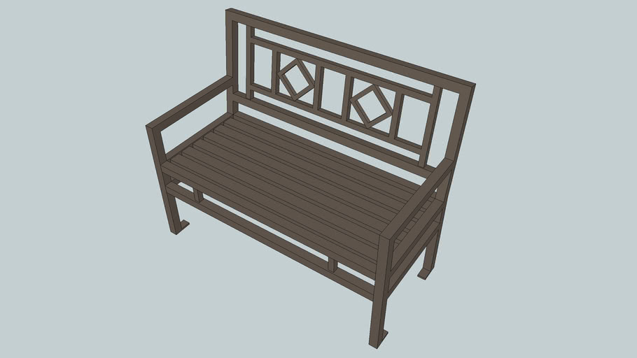 Artisan 4' Bench with Back | 3D Warehouse