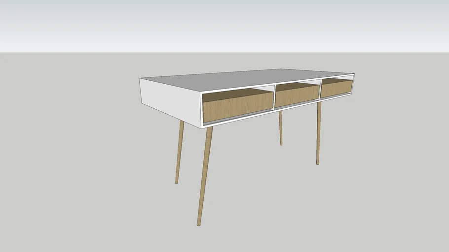 Desk Wooden Legs Mistral KH Hammel | 3D Warehouse