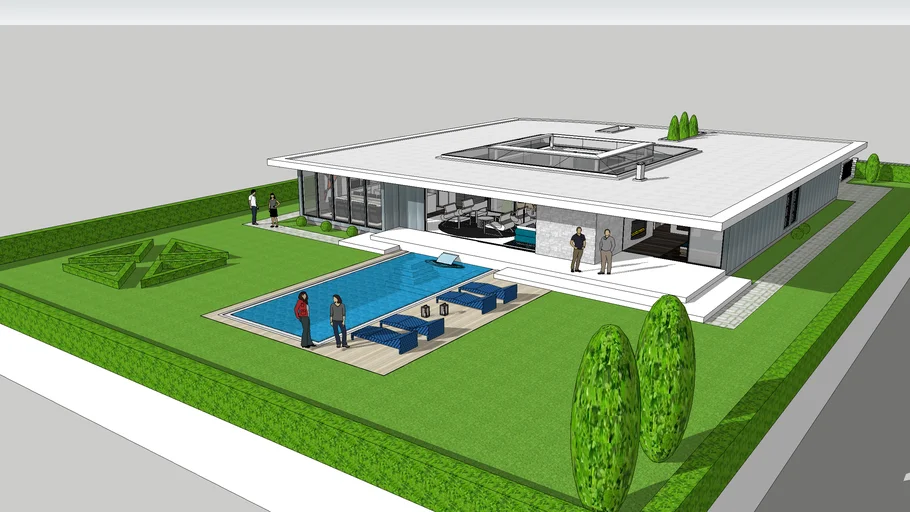 Modern atrium house | 3D Warehouse