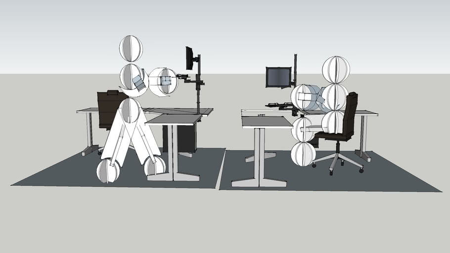 standing desk with monitor arm | 3D Warehouse