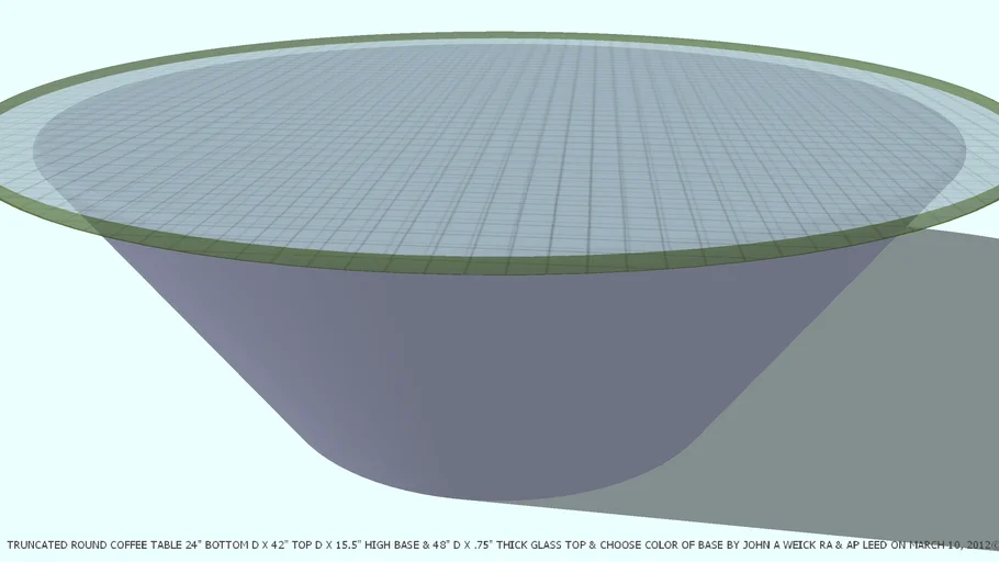TABLE COFFEE TRUNCATED ROUND 48D CHOOSE BASE COLOR BY JOHN A WEICK RA ...