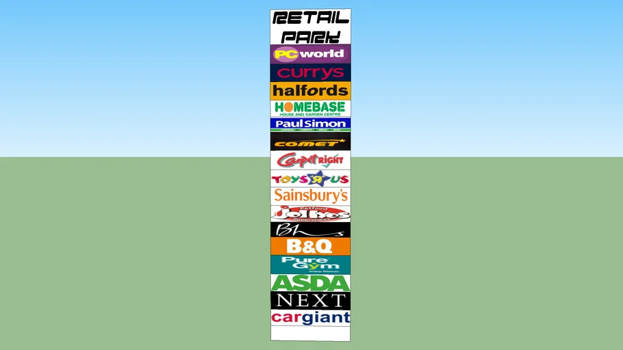 retail park sign | 3D Warehouse