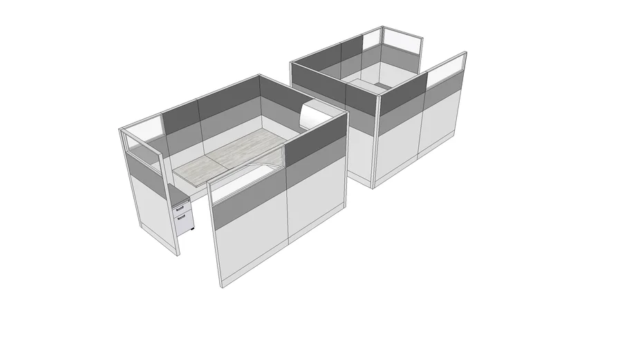 Segmented Panel system cubicle | 3D Warehouse
