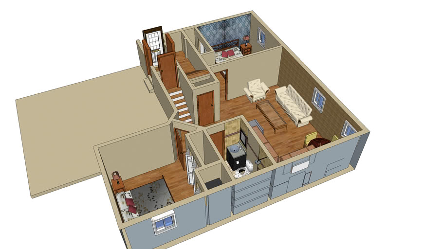 Basement+apartment.skp (30.1 MB SketchUp 2020 Model) | 3D Warehouse