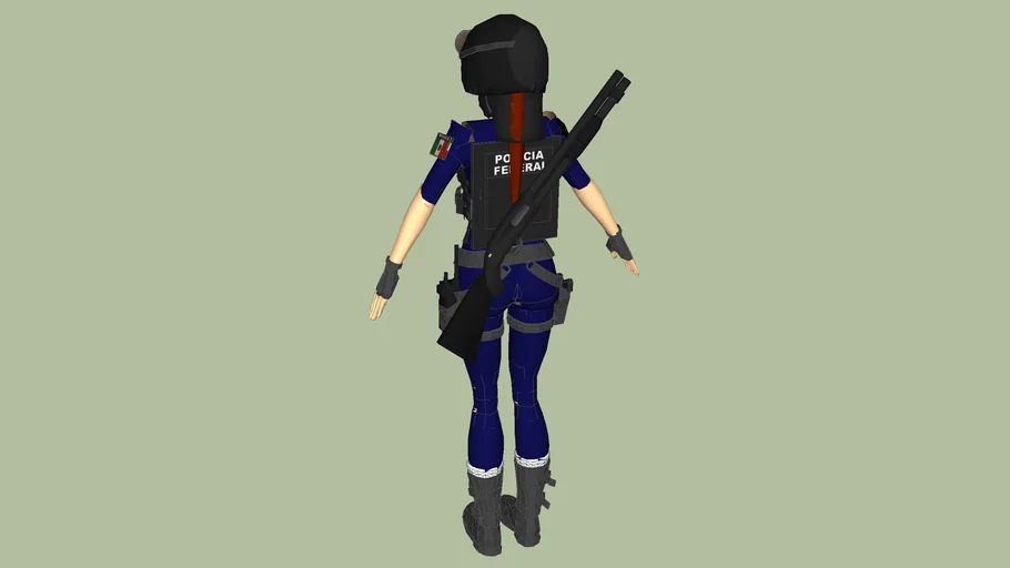 policia federal preventiva ssp pfp mujer | 3D Warehouse