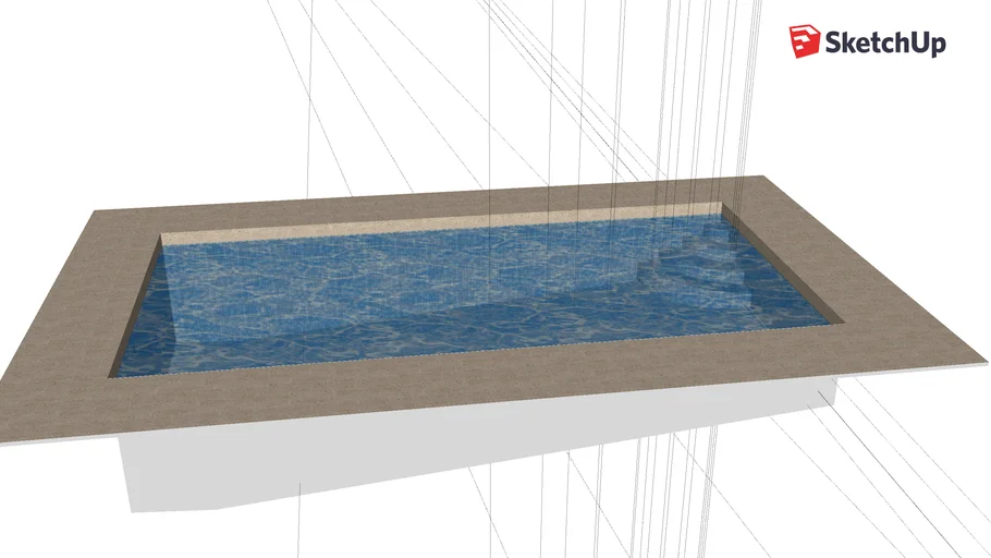 Rectangular pool with underwater stairs | 3D Warehouse