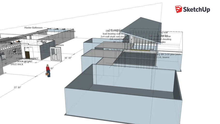 Callahan House Plan - Kitchen and Great Room Remodel | 3D Warehouse