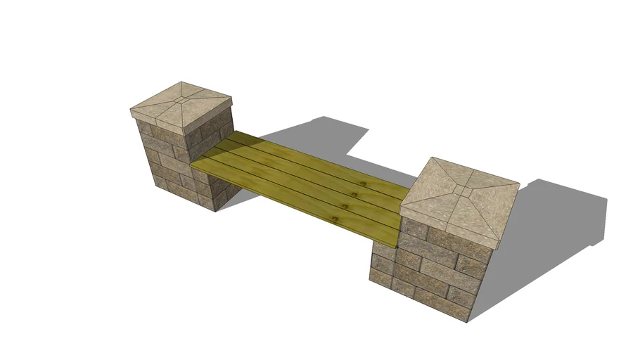 Allan Block Elements - Garden Bench | 3D Warehouse