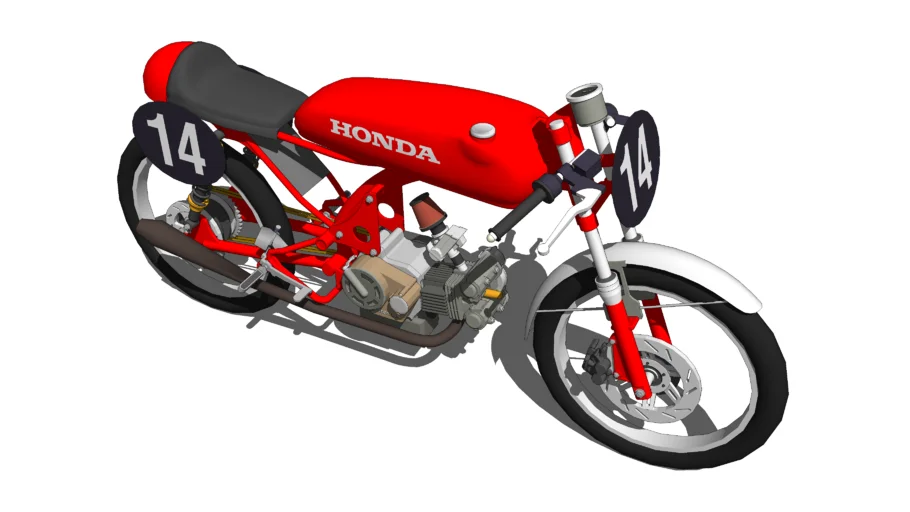 Honda 50 cc. 4T race-bike project | 3D Warehouse