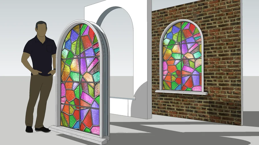 Stain Glass Window with Wall Template | 3D Warehouse