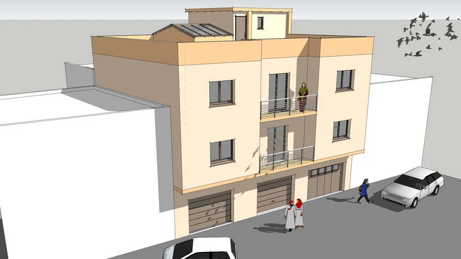 Projet bâtiment R + 2 + terrasse accessible | 3D Warehouse