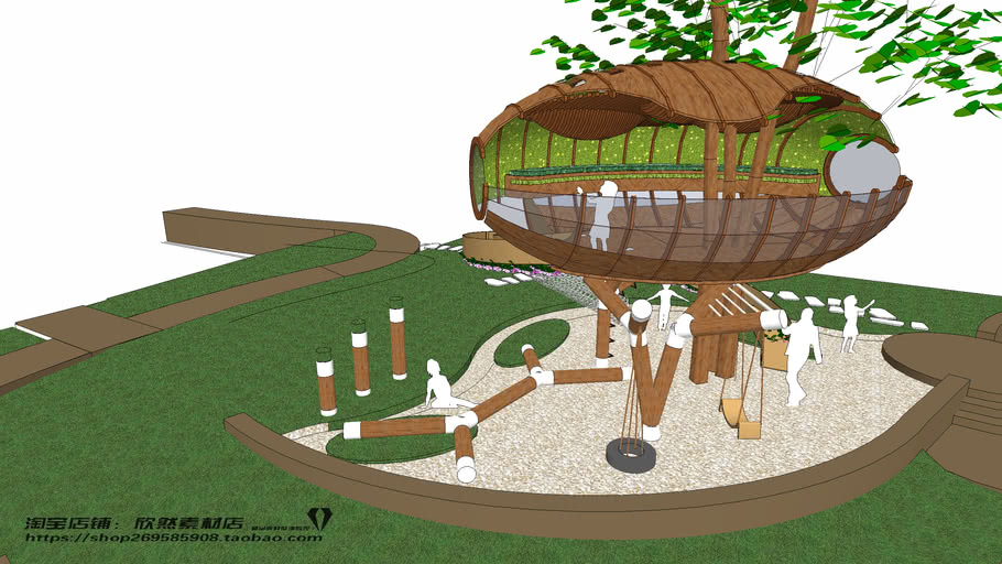 This treehouse is like an egg. | 3D Warehouse