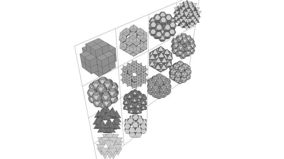 TABLE RHOMBICUBOCTAHEDRON SHAPE MULTI POLYHEDRON | 3D Warehouse